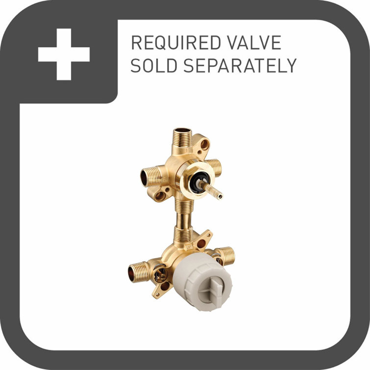 Moen M-CORE 3-Series 2-Handle Shower Trim With Integrated Transfer Valve, Valve Required ...